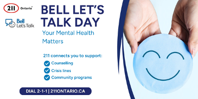 Bell Let’s Talk Day | 211 Ontario